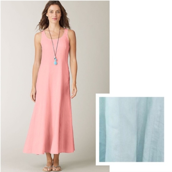 J. Jill | Dresses | Jjill Linen Maxi Flowing Jumper Scoop Neck Summer ...